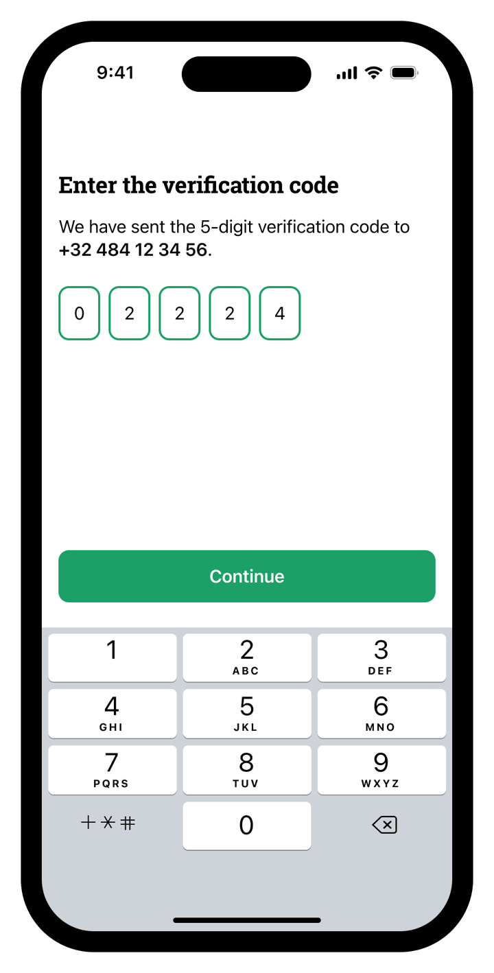 step 8 enter verification code device phone language eng